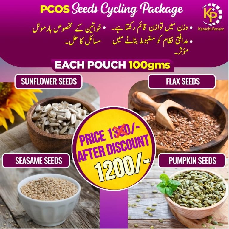 PCOS Seed Cycling Four Seeds Package 100 GRAMS - Karachi Pansar